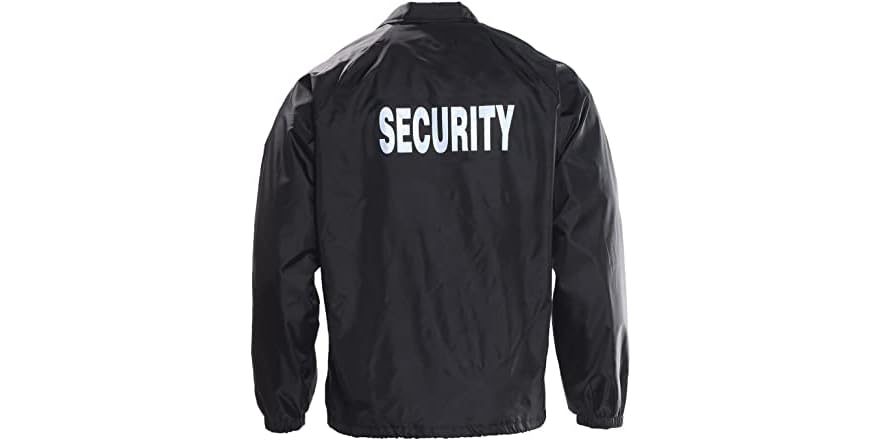 Nylon Windbreaker with Security I.D. Black