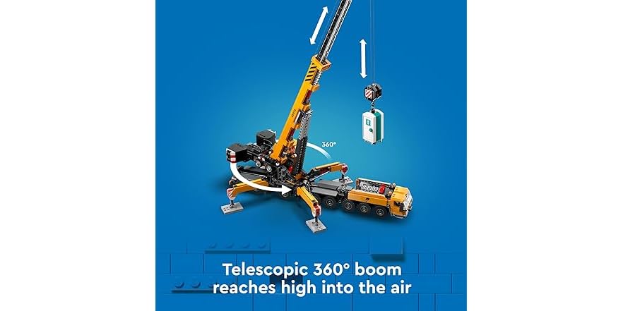 LEGO City Yellow Mobile Construction Crane Toy Set