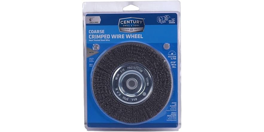 Century 76861 6" Course Bench Grinder Wire Wheel