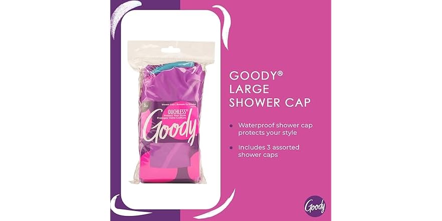 Goody Styling Essentials Shower Cap, 3 Count