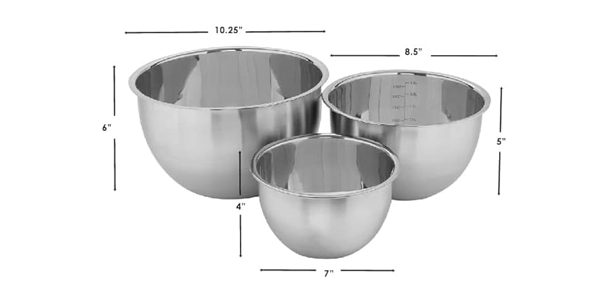 Home Basics 3 Piece Stainless Steel Nest