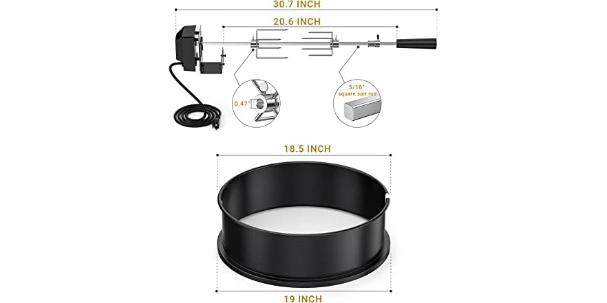 Rotisserie Ring Kit for Weber 18" Grills