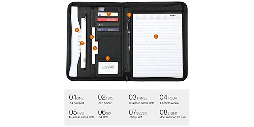 Leathario File Folder Padfolio