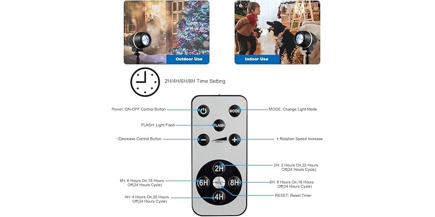 LED Snowflake Projector w/Remote