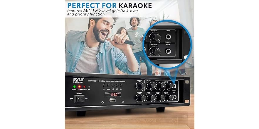 Pyle 500W Bluetooth Home PA Mixing Amplifier