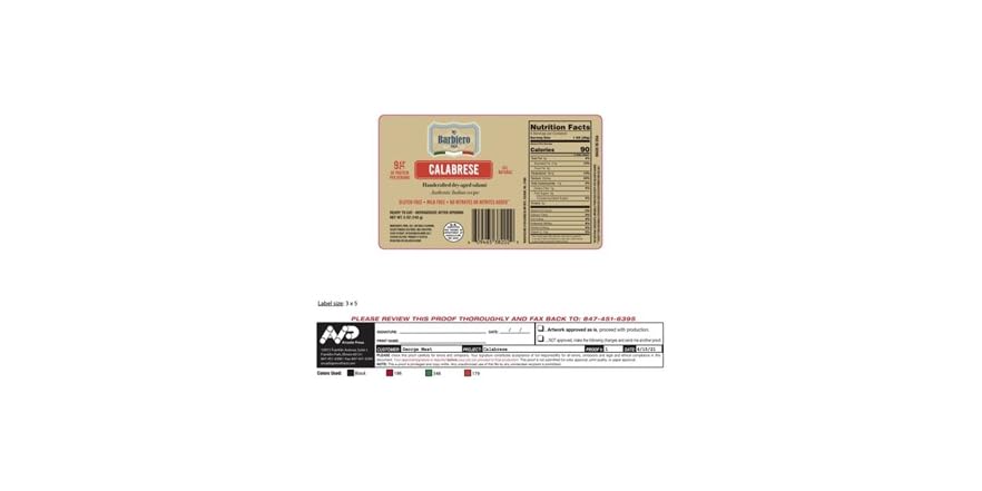 (4 Pack) Barbiero Calabrese Salami 5oz