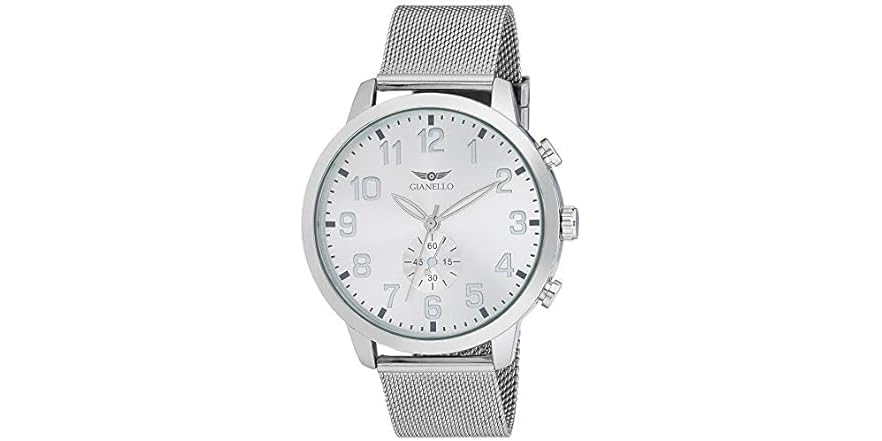 Gianello Mens Large Number Mesh Watch (Open Box)