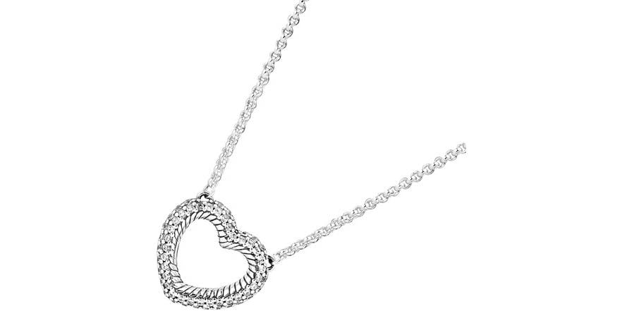 Pandora Pave Snake Chain Open Heart