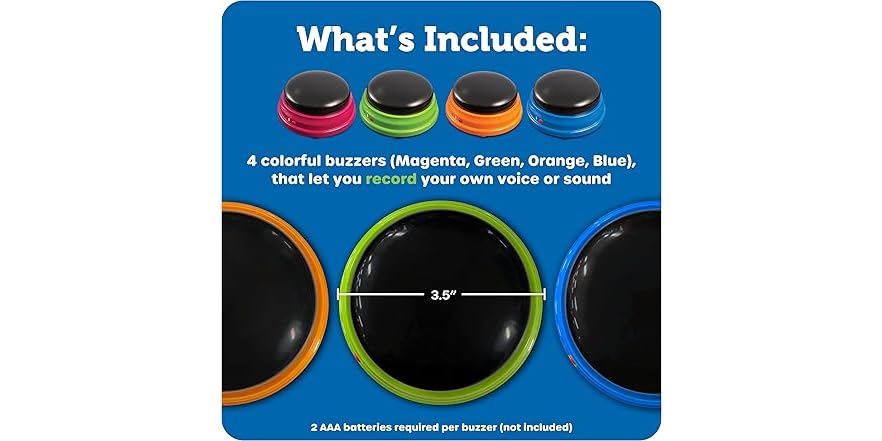 Recordable Answer Buzzers, 4 Pack