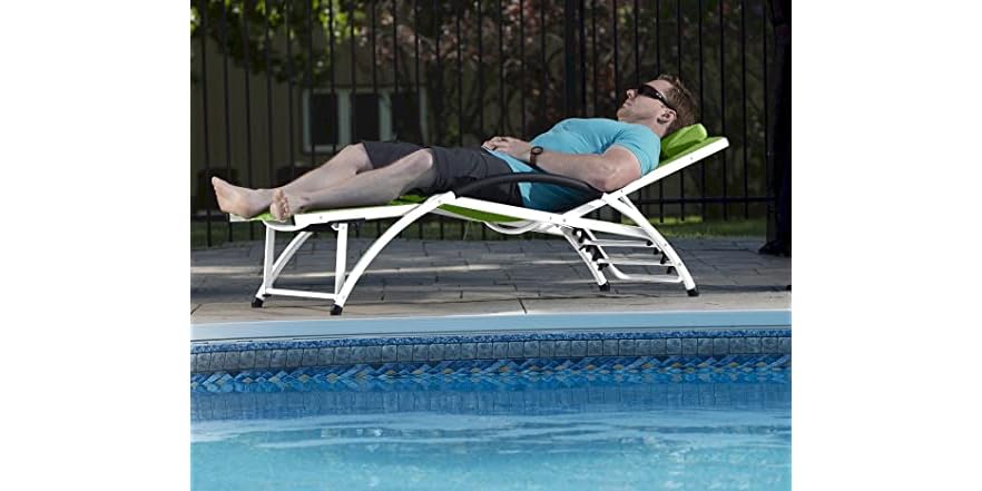 Vivere Dockside Sun Lounger, Green Apple
