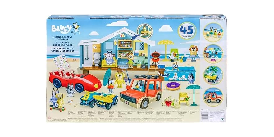 bluey store bluey 45pc Bluey Friends & Family Beach Set- Ho