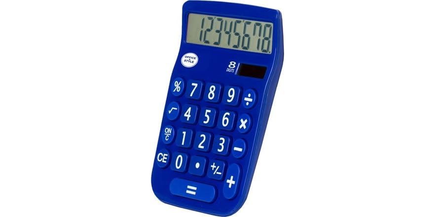 8 Digit Dual Powered Calculator 6 Pack