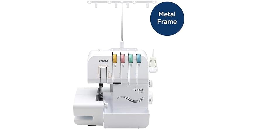 Brother Serger 1034DX, Durable Metal Frame Overlock Machine, 1,300 ...