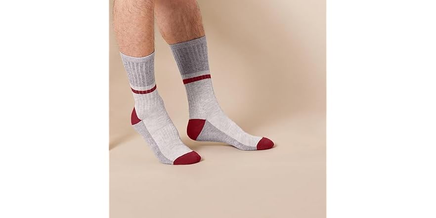 Amazon Men's CREW SOCK, 6 Pairs