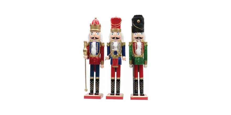 15" Sequin Nutcrackers, Set of 3