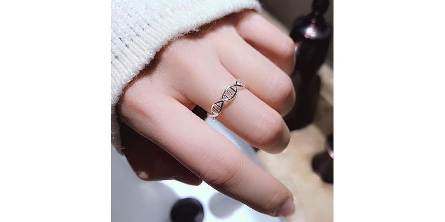 925 Sterling Silver Adjustable DNA Ring