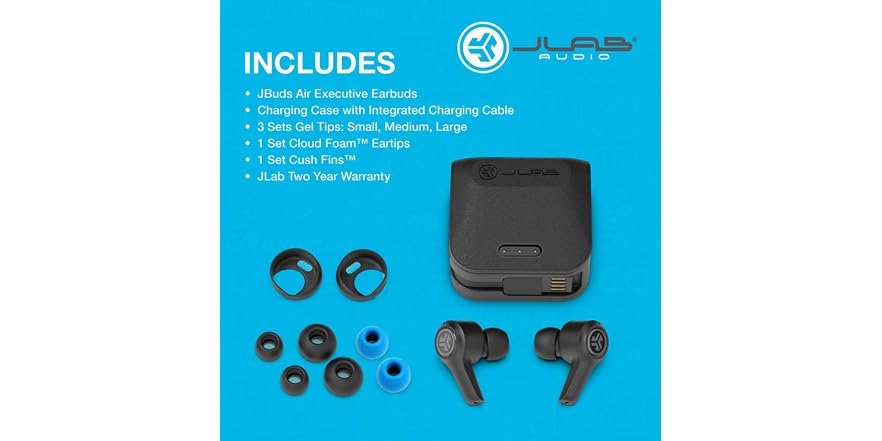JLab JBuds Air Executive True Wireless Bluetooth Earbuds + Charging ...