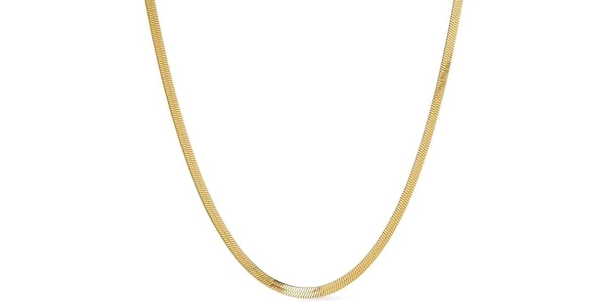 Ana Luisa Herringbone Chain 14K Gold Plated