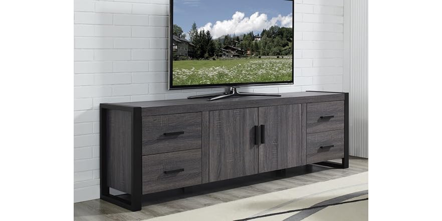 70" Charcoal Grey Wood TV Console