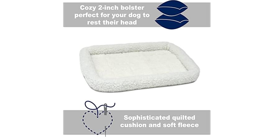 MidWest Homes 42" White Fleece Dog Bed