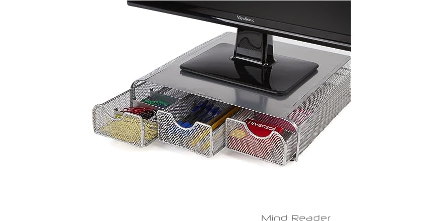 Mind Reader Monitor Stand Desk Organizer