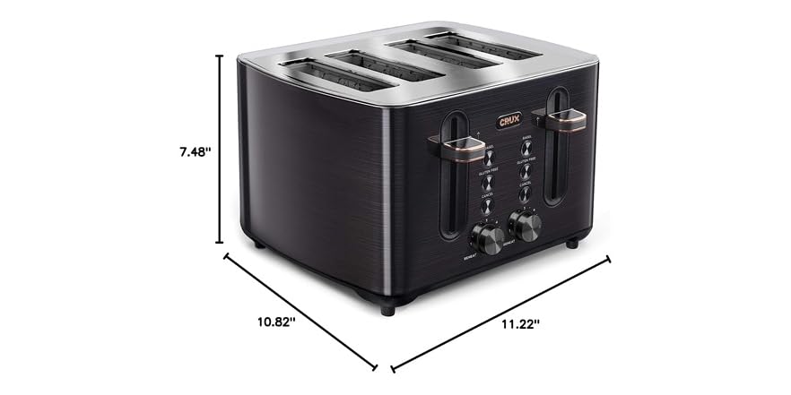 Crux 4-Slice Toaster Black Steel
