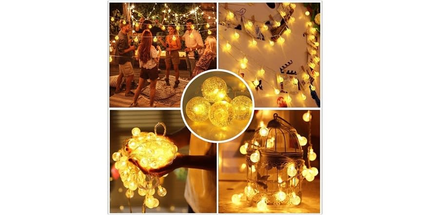 80 LED Crystal Ball String Lights