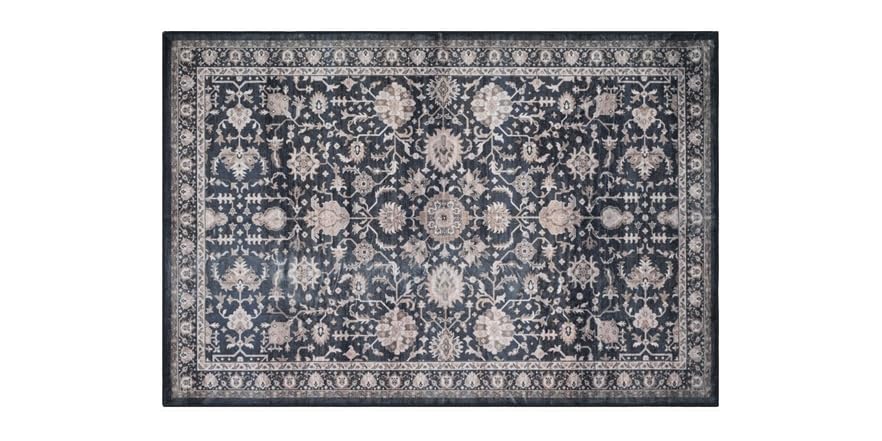 Bibb Home Washable Flannel Printed Area Rug, 4'x6' ft
