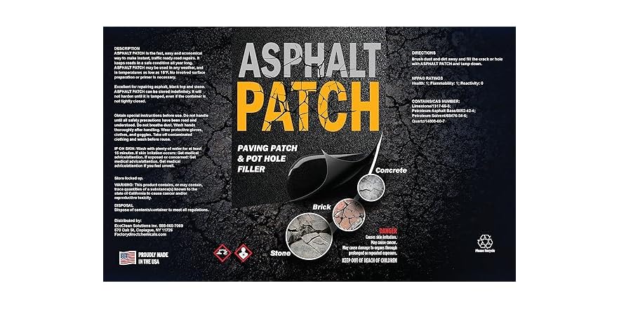 EcoClean Solutions ASPHALT PATCH & POTHOLE FILLER 56 lb P