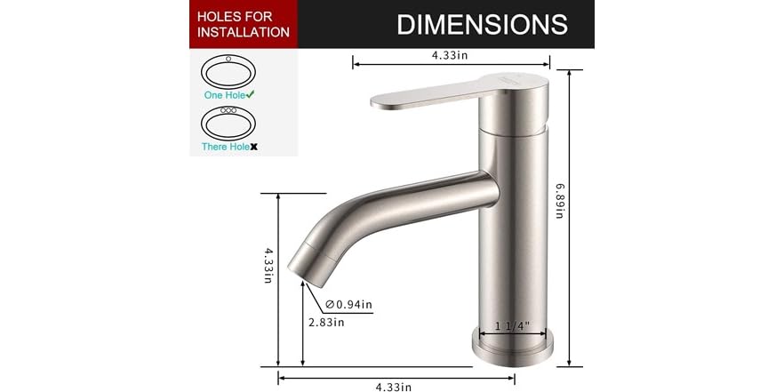 AMAZING FORCE Single Handle Bathroom Faucet