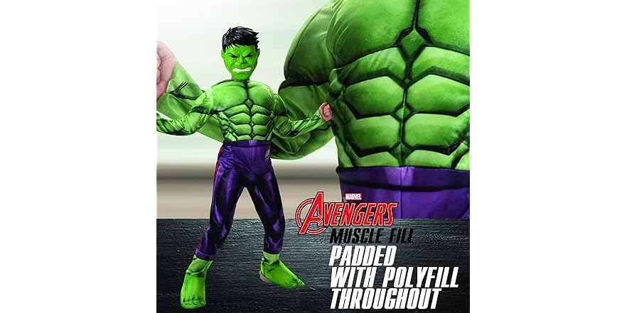 Marvel Boys Deluxe Hulk Costume, Small