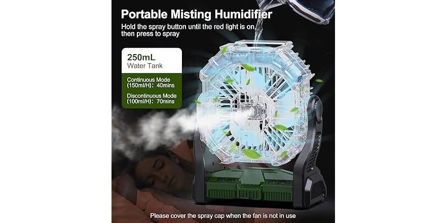 Odoland Misting Fan Rechargable 20000mAh