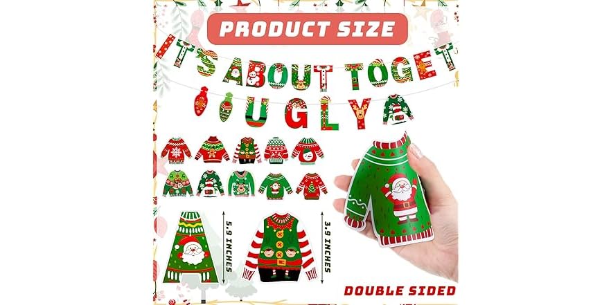 52Pc Ugly Sweater Cutouts & Banner
