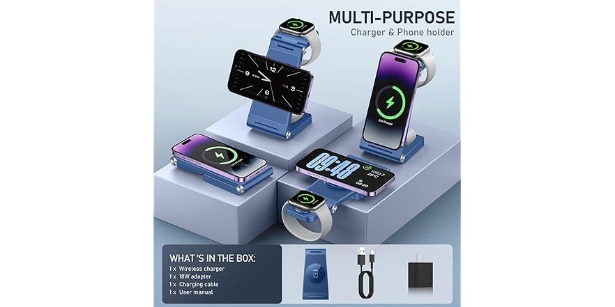 GEJIUCAI W158 3 in 1 Wireless Charger