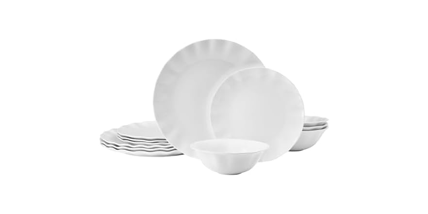 Mikasa Elodie Scalloped 12 Piece Bone China Set