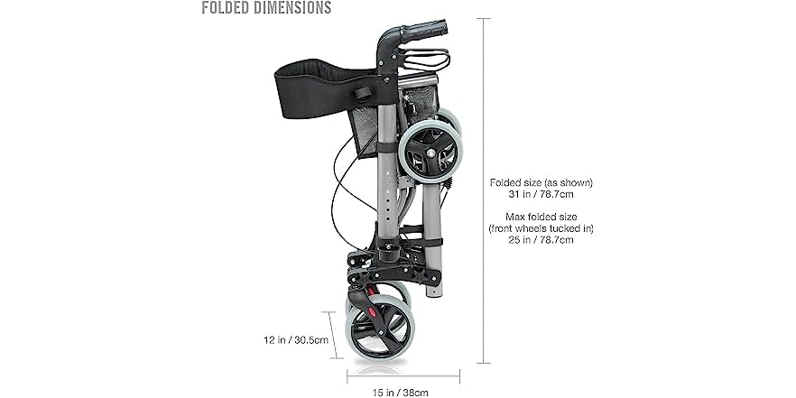 HealthSmart Walker Rollator with Seat