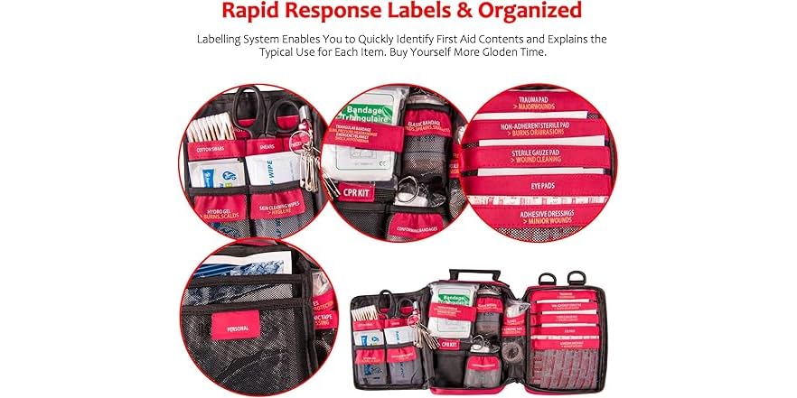 First Aid Kit with Labelled Compartment