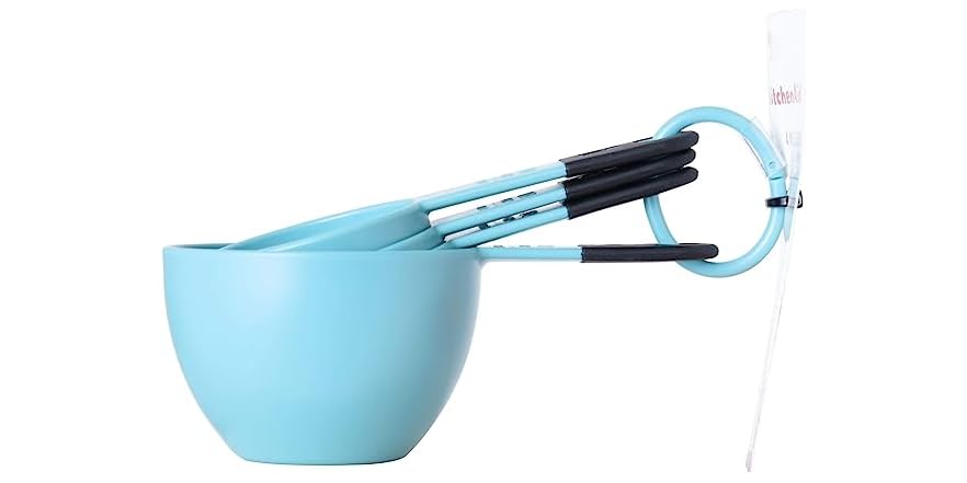 KitchenAid Classic Measuring Cups, Set of 4, Aqua Sky/Black 527443
