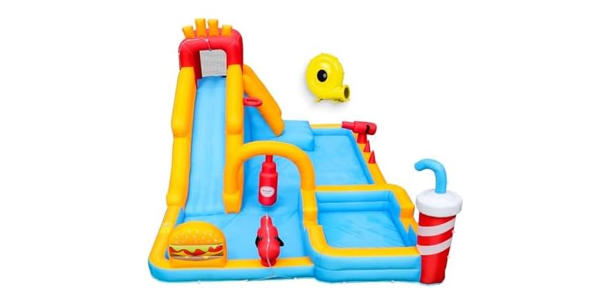 Burger Fries Inflatable Water Slide