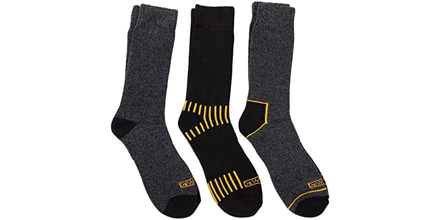 DEWALT DXSC150-BLK WORK SOCKS BLACK 3PK