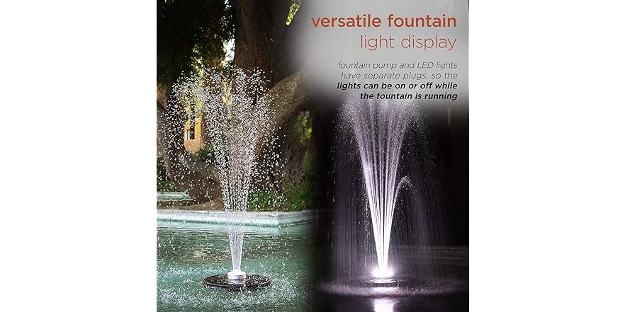 Floating Spray Fountain with 48 LED Lights