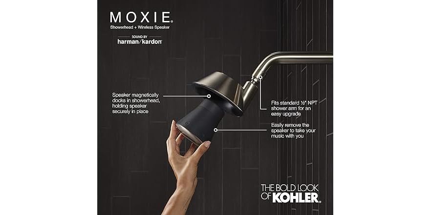 Kohler Moxie® Showerhead/Bluetooth Speaker