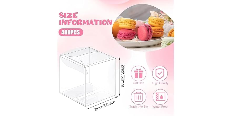 400 Pcs Clear Plastic Favor Boxes