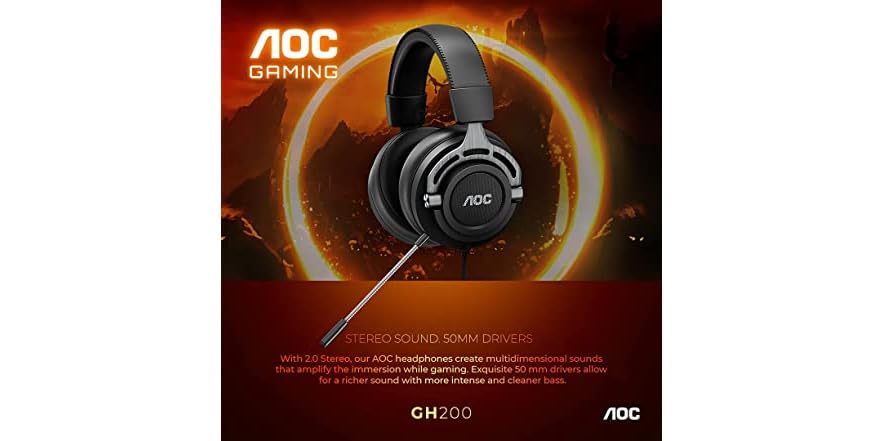 AOC Gaming GH200 Wired Gaming Headset
