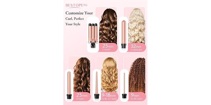 BESTOPE PRO 5 in 1 Curling Wand Set Curling Iron