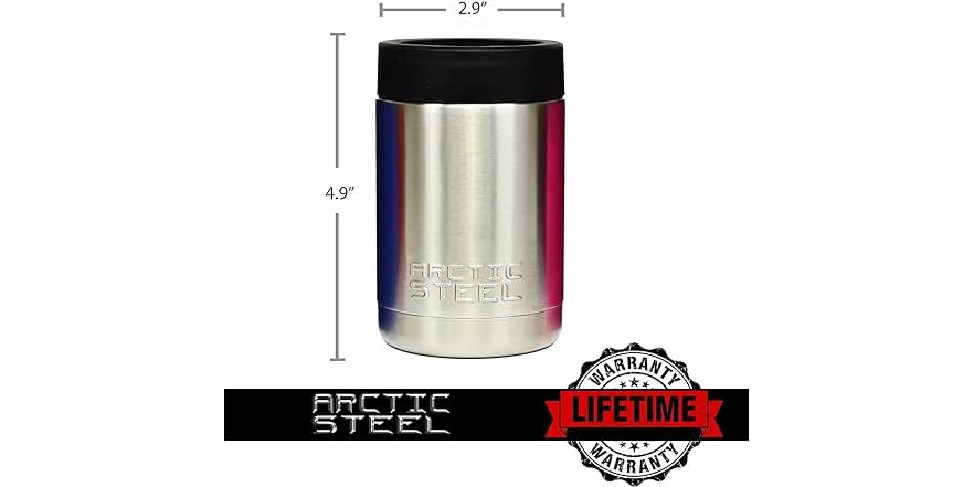 Arctic Steel Insulated Can Cooler 12oz
