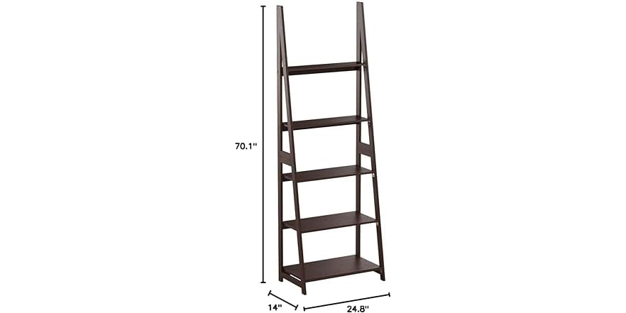 AB Modern 5-Tier Ladder Bookshelf Organizer