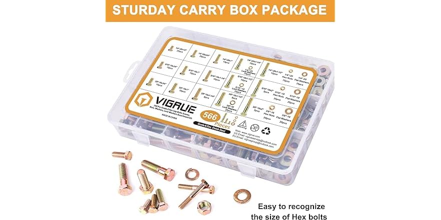 VIGRUE 566Pcs Grade 8 Hardware Kit