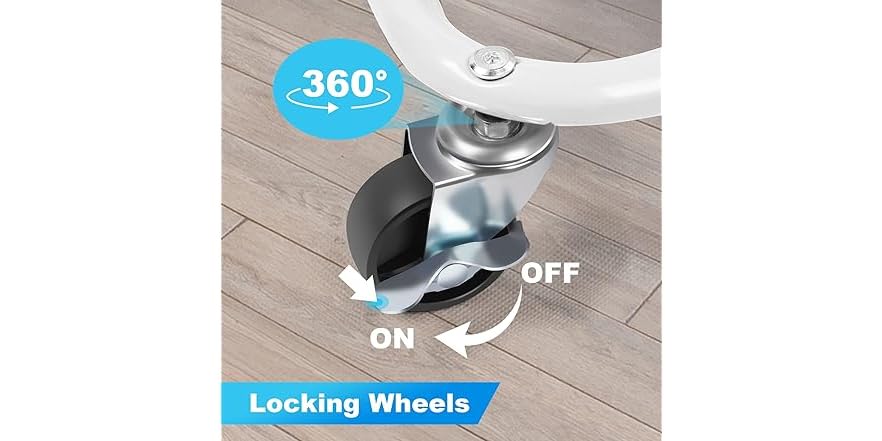 Homchwell 3 Tier Metal Utility Rolling Cart (Open Box)