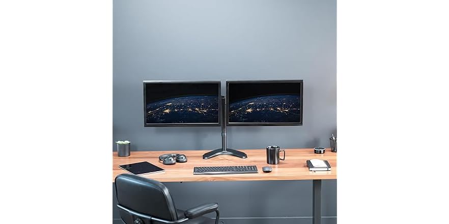 Dual Monitor Free-Standing Desk Stand